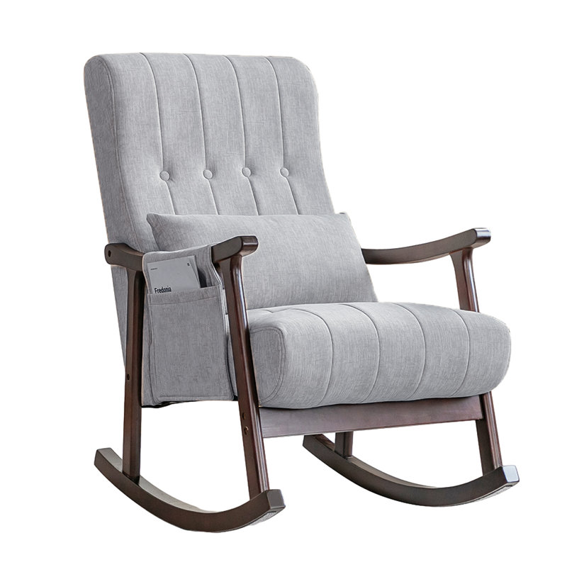 Gray wood rocking chair store